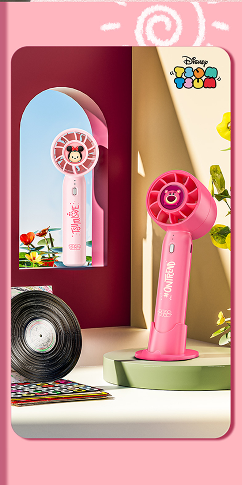 Disney F02 Fan Portable Mini Fan USB Rechargeable Multi-Level Wind ...