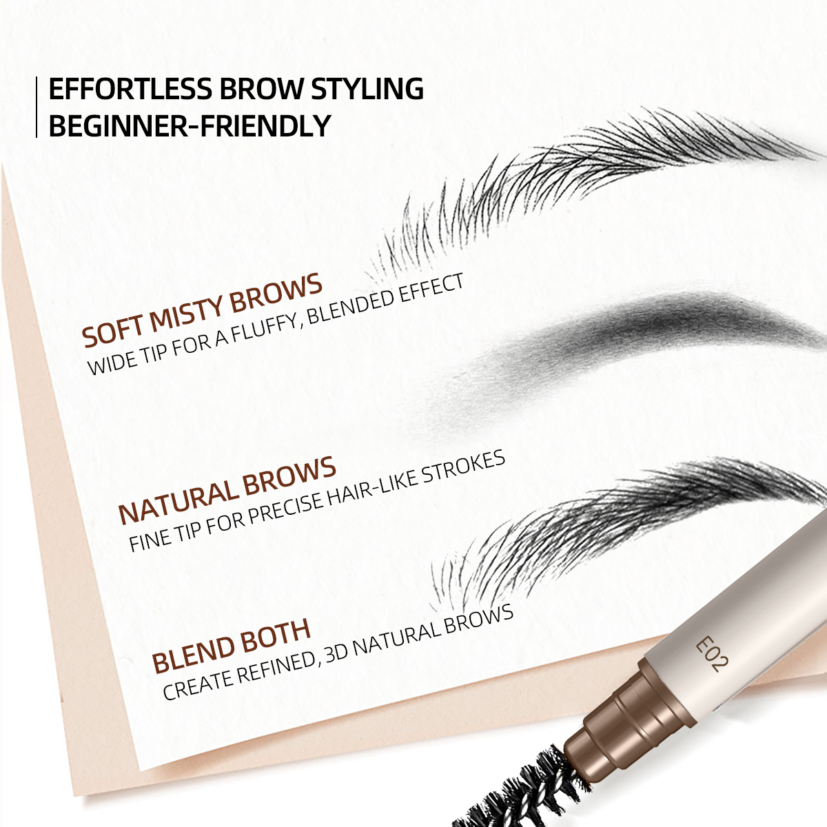 JMCY Ultra-Fine Tip Waterproof Smudge-Proof Eyebrow Pencil Long-Lasting ...