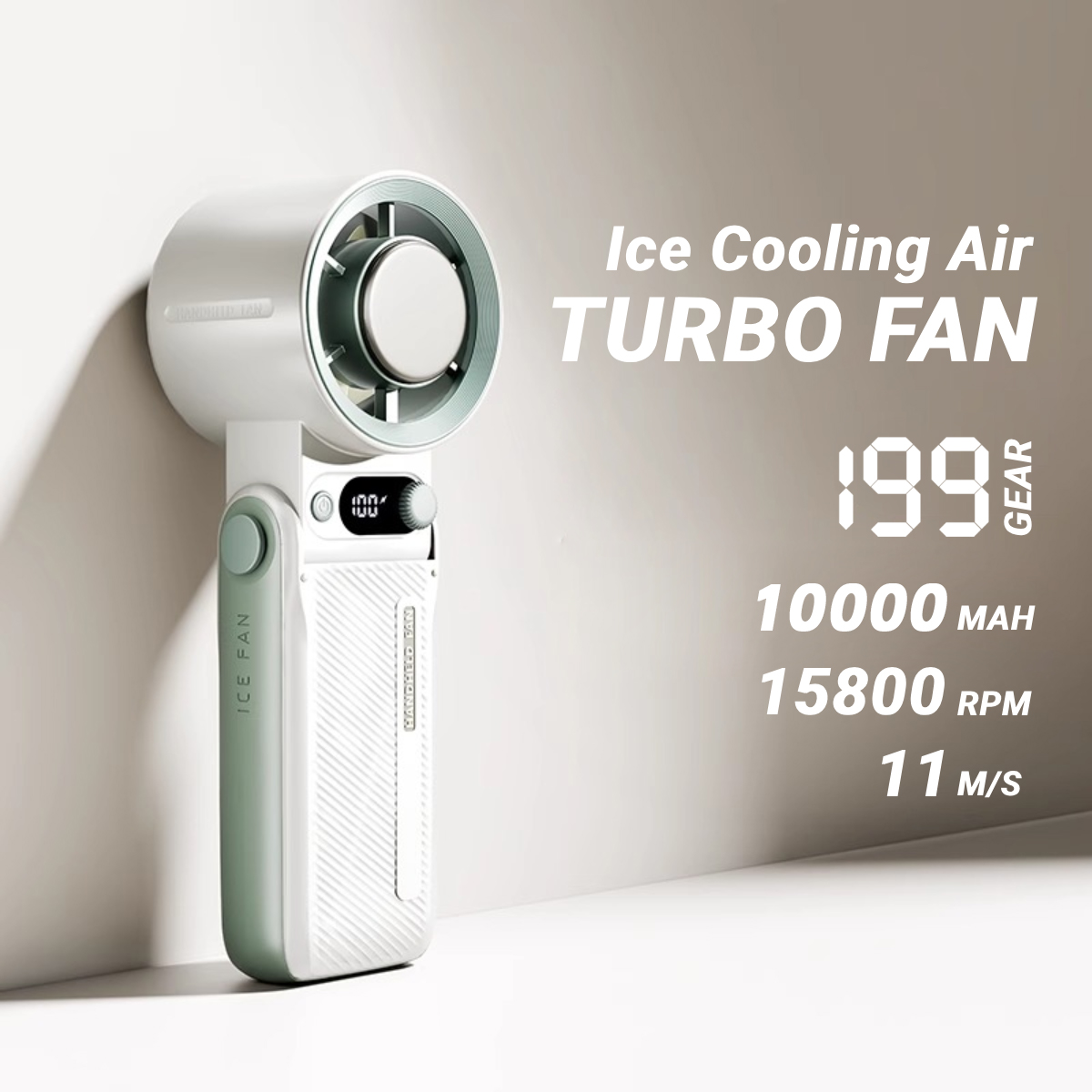 COOSPAI 10000mAh Mini Turbo Fan 199 Gear Ice Cooling Portable Fan ...