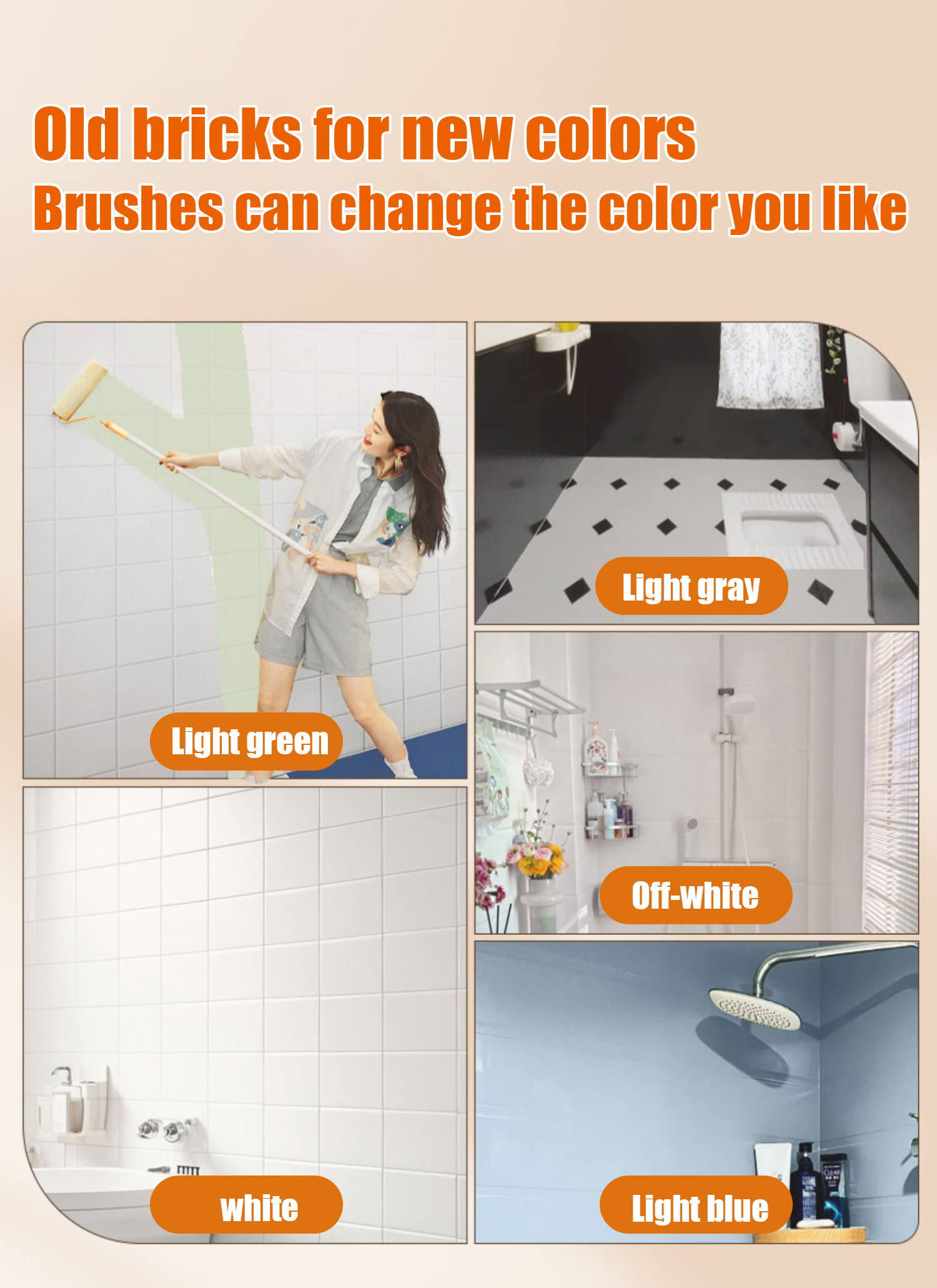 Tile Paint Tile Renovation Paint Bathroom/Floor Tiles Waterborne Tile ...