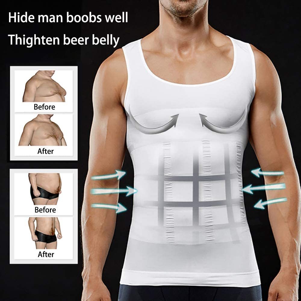 Men‘s Slimming Vest Body Shaper Compression Singlet Elastic Shapewear ...