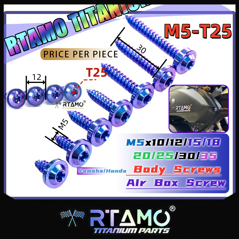 RTAMO Titanium Gr5 M5x10-35 M6x15-40 Yamaha Body Screws Nmax Xmax Pcx ...
