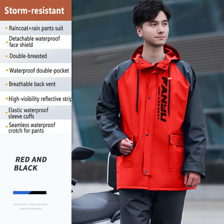 【Ready Stock】Waterproof Raincoat Rainpants Split Set Thickened Suits ...