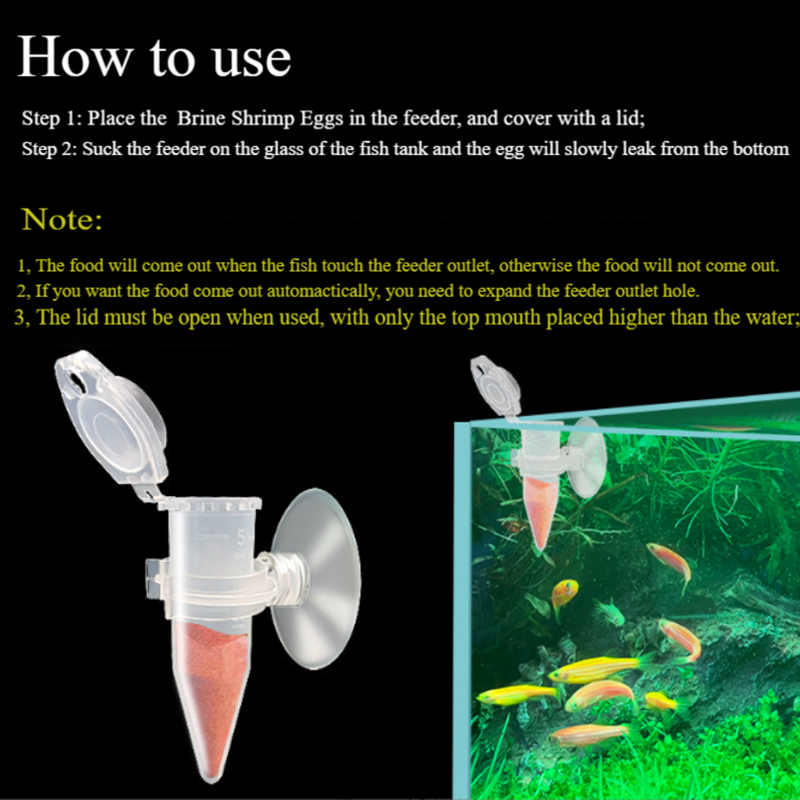 Fish Tank Brine Shrimp Egg Automatic Feeder Aquarium Fish Food Tapered ...