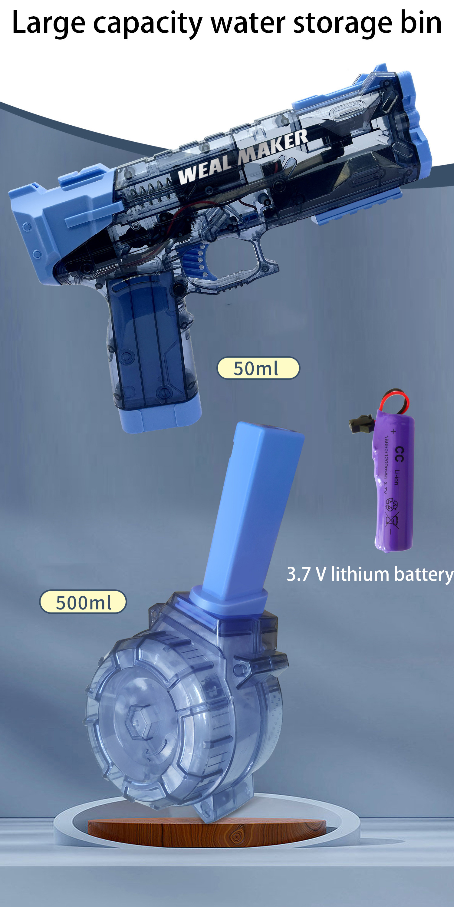 Electric Water Gun Weal Maker Long Range Outdoor Toy for Kid Pool Beach ...