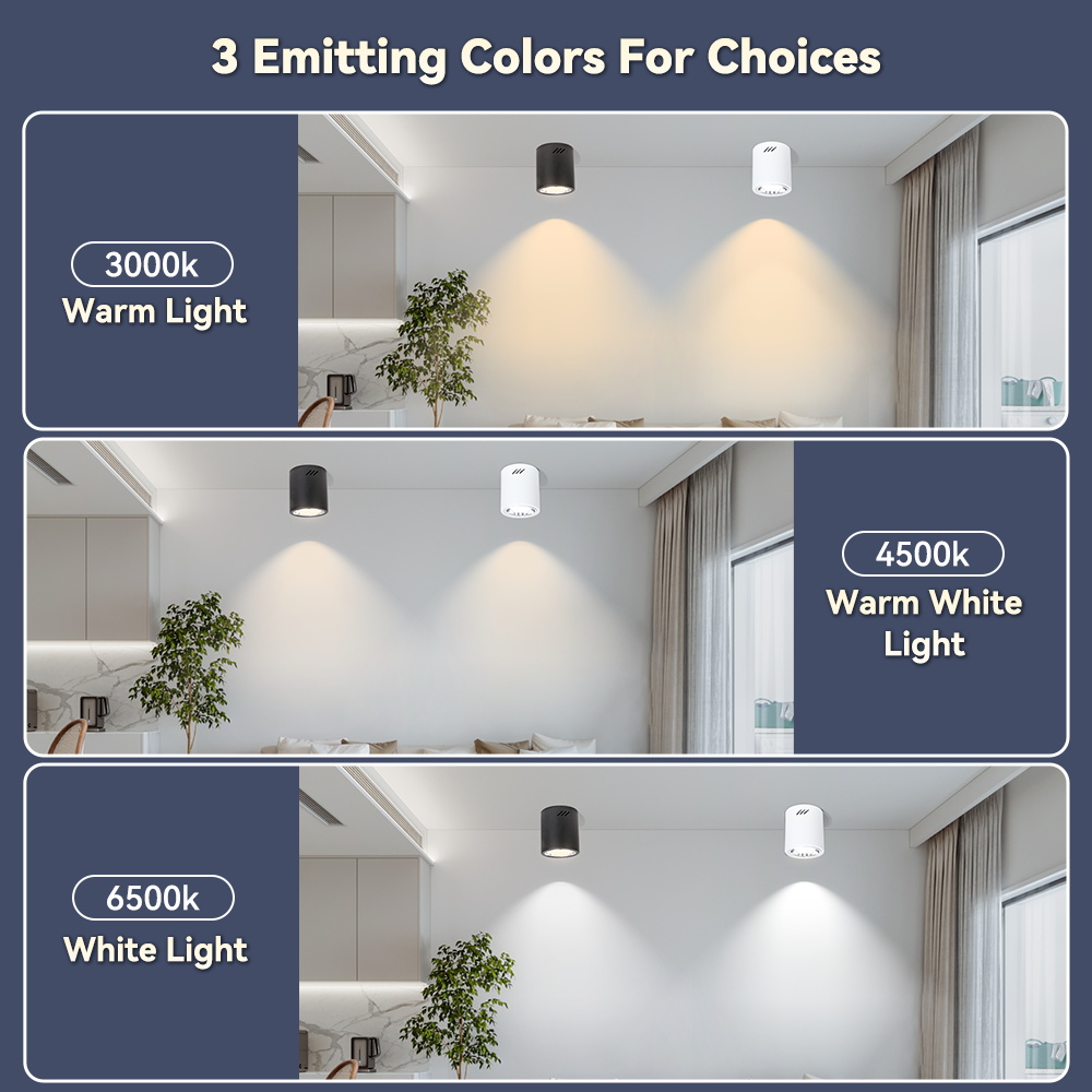 Led Pin Light 3 Colors Surface Mounted Downlight Ceiling Lamp ...