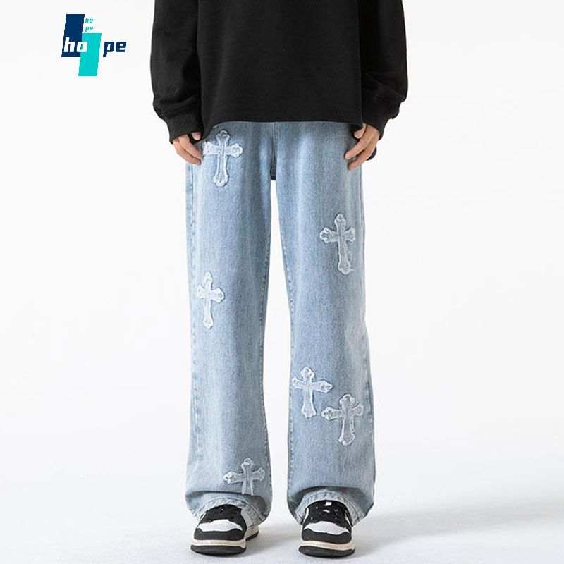 Black baggy jeans for men baggy pants men maong y2k American aesthetic ...