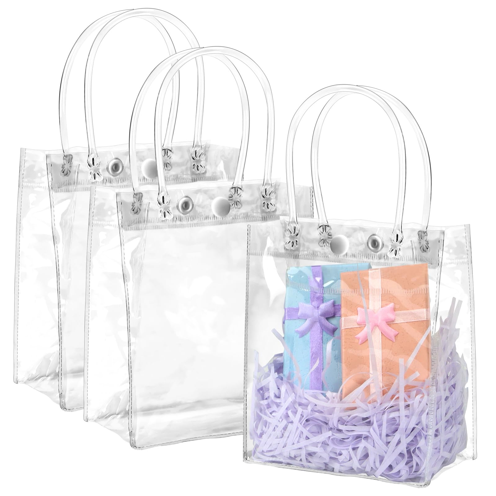 5/10PCS Reusable Transparent Gift Bags - Plastic Storage for Party ...