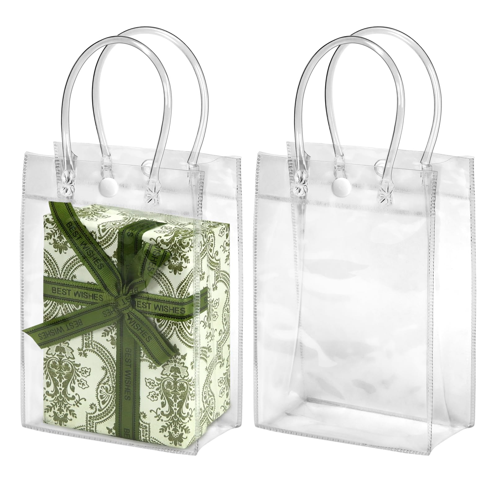 5/10PCS Reusable Transparent Gift Bags - Plastic Storage for Party ...