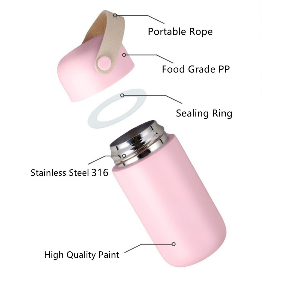 150ml Fashion Mini Stainless Steel Thermal Flask Portable Cute Pocket ...