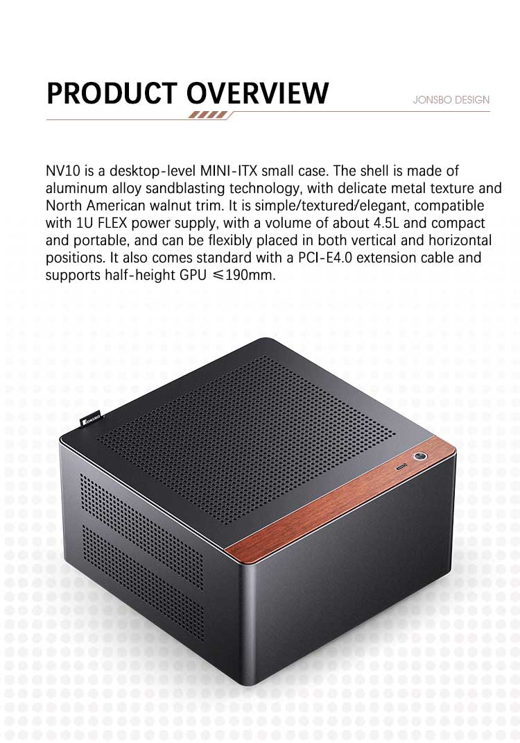 Jonsbo NV10 N10 ITX Mini Desktop Case 3.3mm Aluminum Alloy Chassis ...