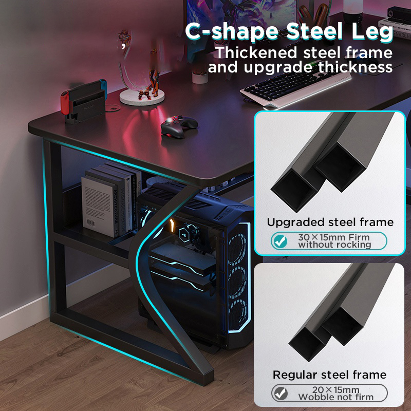 Gaming Table for Desktop Computer Table for 2 Monitors Study Writing ...