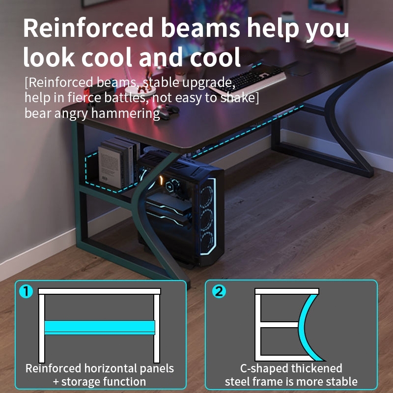 Gaming Table for Desktop Computer Table for 2 Monitors Study Writing ...