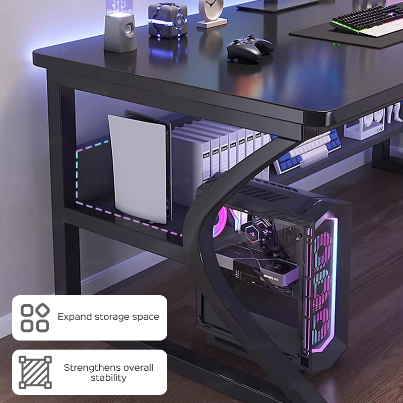 Gaming Table for Desktop Computer Table for 2 Monitors Study Writing ...