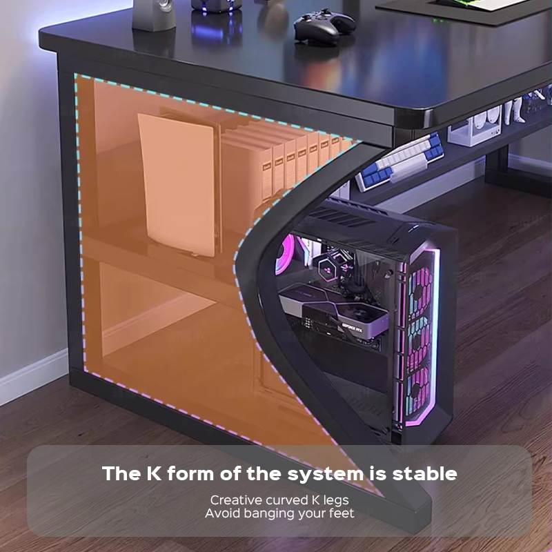 Gaming Table for Desktop Computer Table for 2 Monitors Study Writing ...