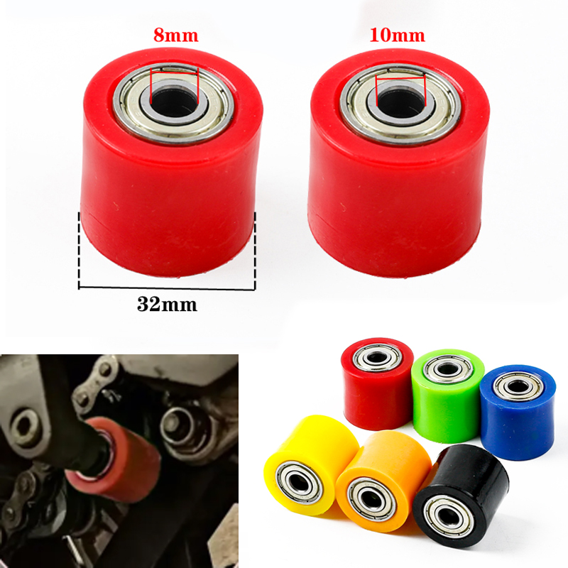 Motorcycle 8MM 10MM Chain Pulley Roller Slider Wheel Guide Tensioner ...