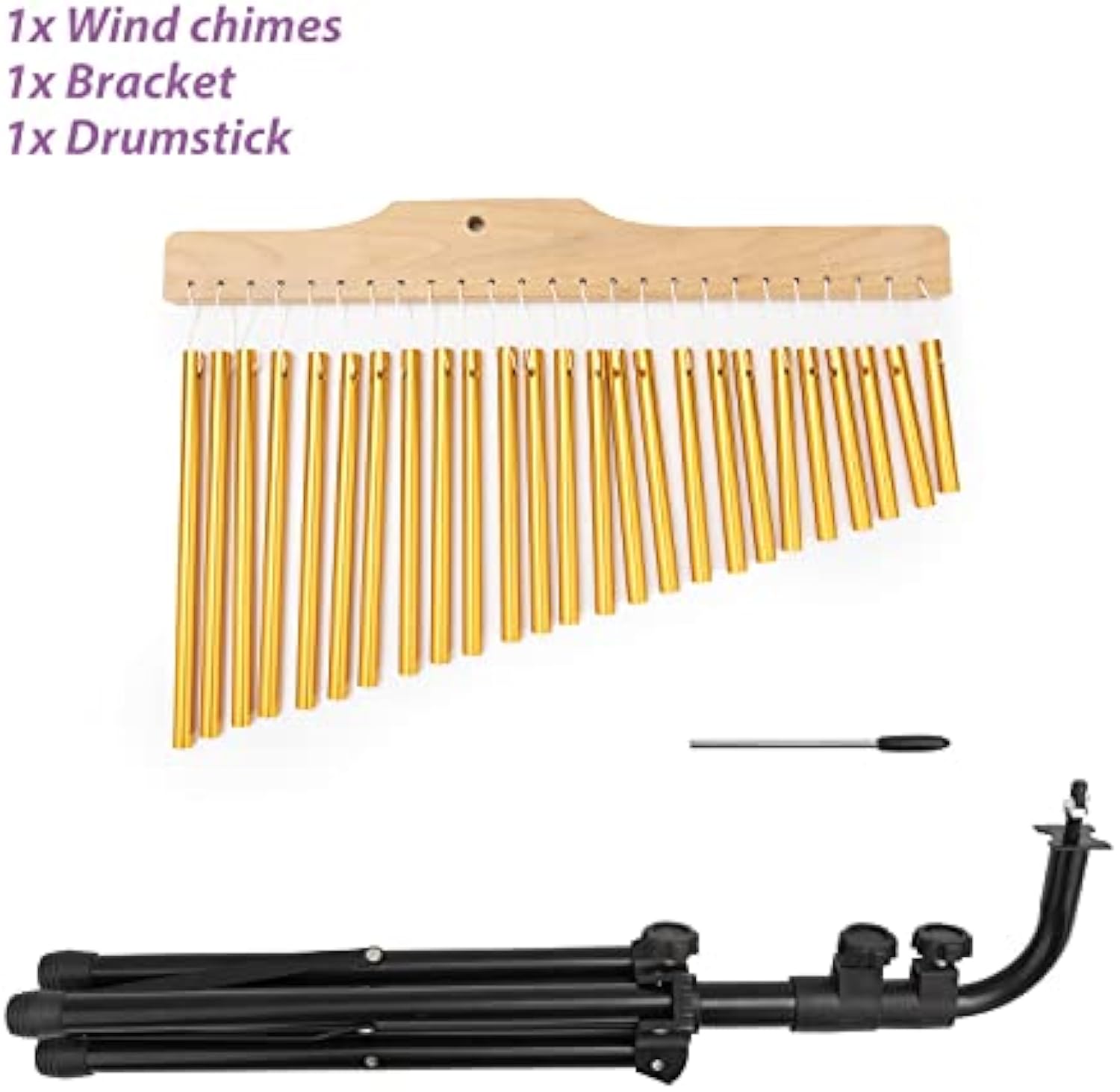 Timiben 25/36 Tone Chimes Instrument Gold Table Standing Wooden Frame ...