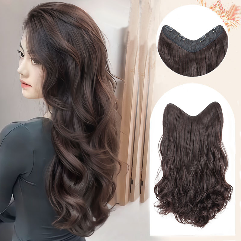 40cm/50cm/60cm V-Shaped Synthetic Wig - Wavy/Straight Hair Extensions ...