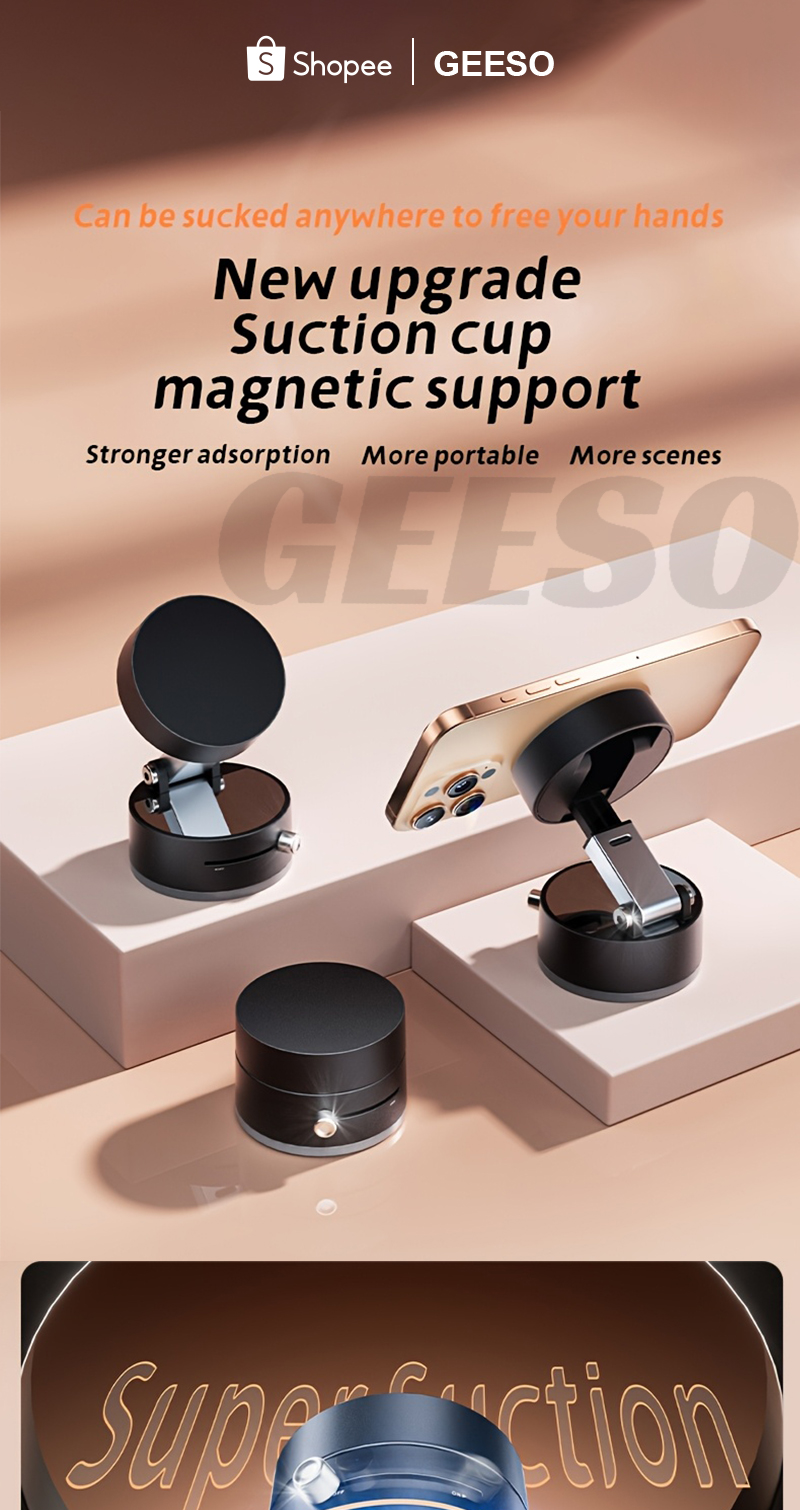 GEESO A2 Vacuum Magnetic Suction Cup Folding Swivel Stand Double-sided ...