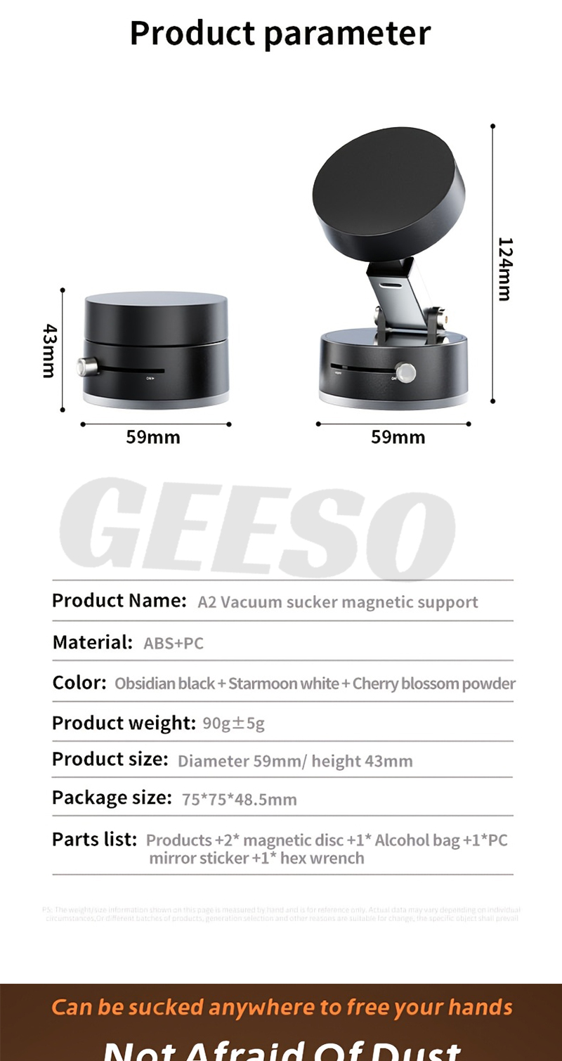 GEESO A2 Vacuum Magnetic Suction Cup Folding Swivel Stand Double-sided ...