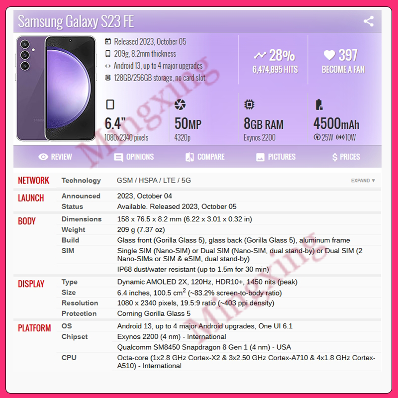 Original AMOLED For Samsung Galaxy S23 FE 5G LCD Display Touch Screen ...