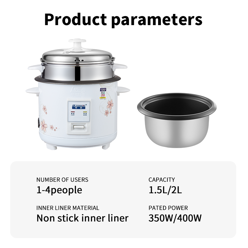 1.5L/2L Multifunctional rice cooker with a nonstick inner pot, keep ...