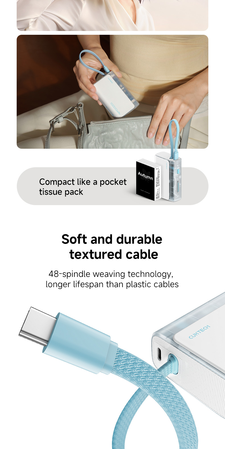 【CCC Certified】CUKTECH 10000mAh Mini Powerbank 30W Max Fast Charging ...