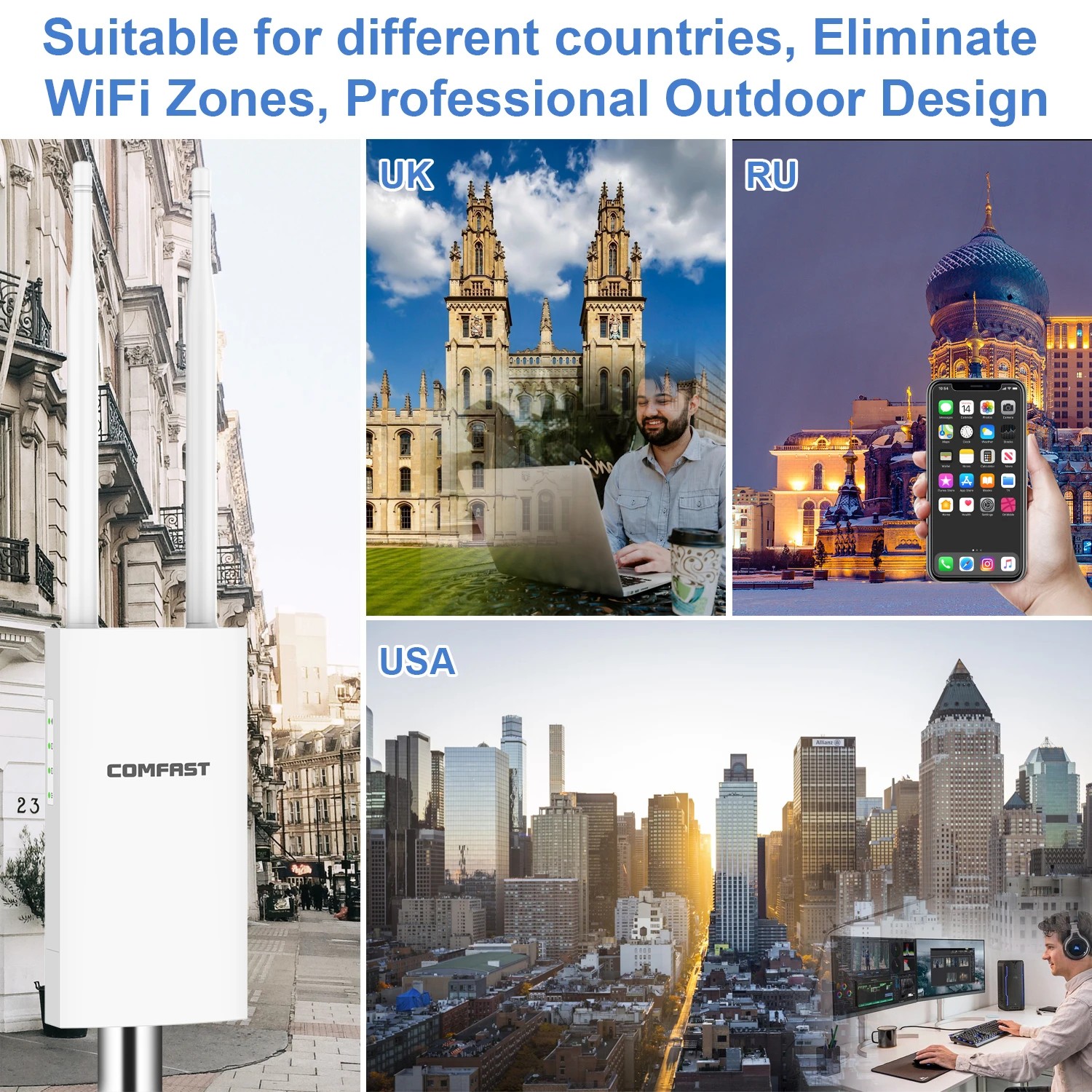 Comfast 5G AC1200 CF-EW72 Outdoor Access Point Wifi Antenna for Piso ...