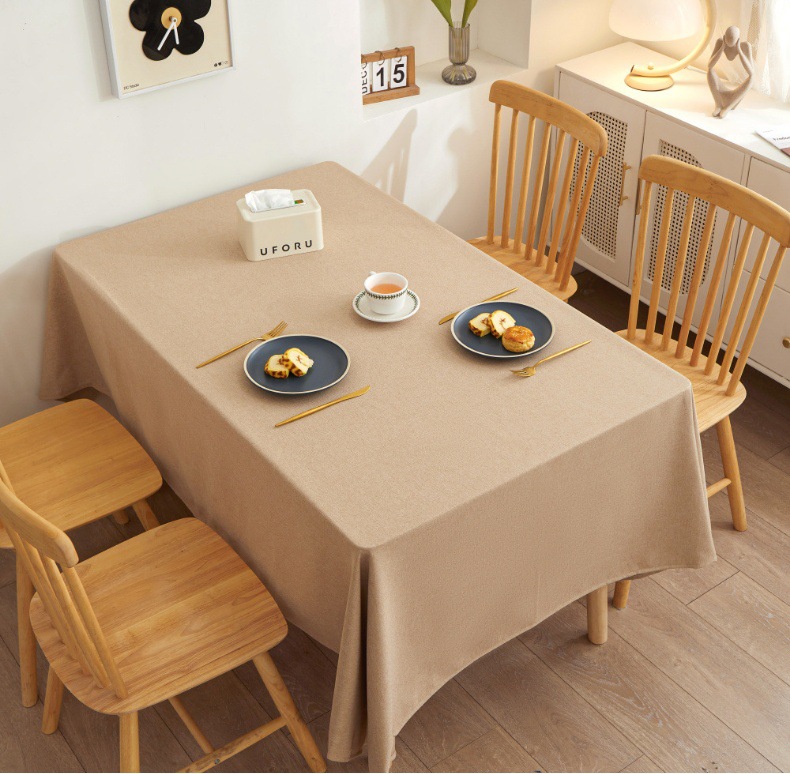 Modern simple tablecloth solid color series waterproof and dustproof ...