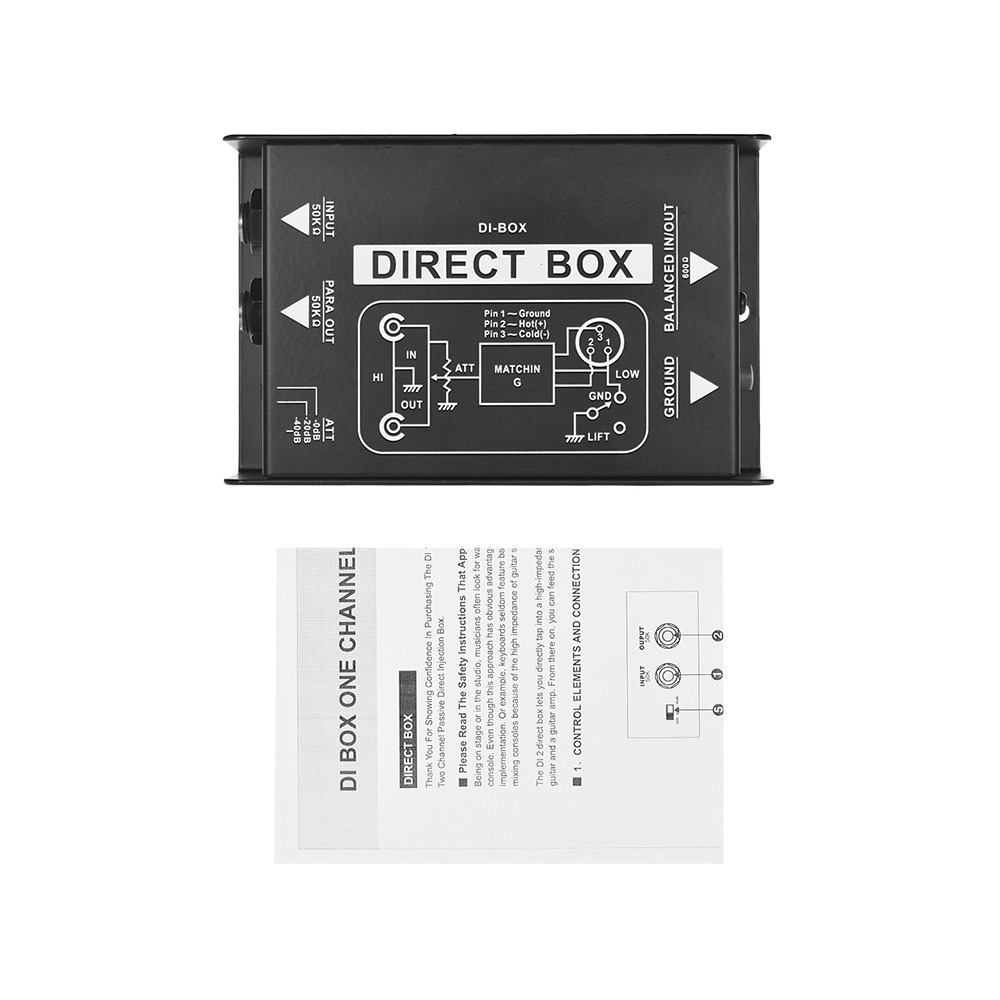 Professional Single Channel Passive DI-Box Direct Injection Audio Box ...
