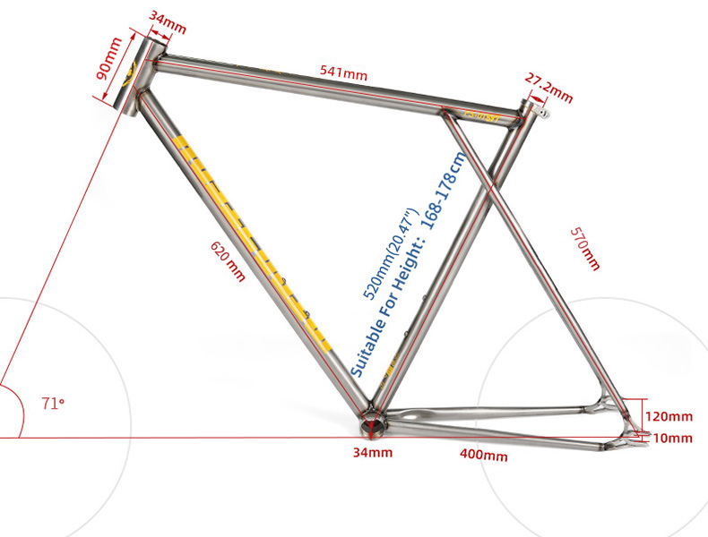INTRO7 Fixed Gear Bike CR-MO Fixie Frame 52 55cm Track Cycling ...
