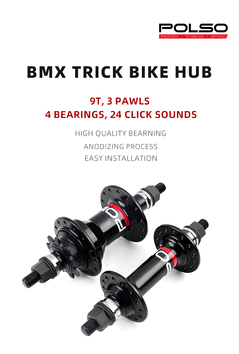 POLSO BMX Bike Hub 28H RHD BMX 100x3/8 110x3/8 Front and Rear Hubs ...