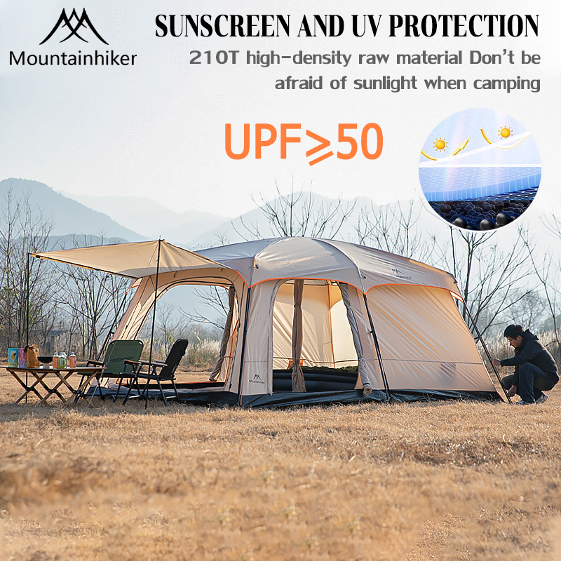 MOUNTAINHIKER Waterproof Family Tents with logo for Outdoor khemah unta ...