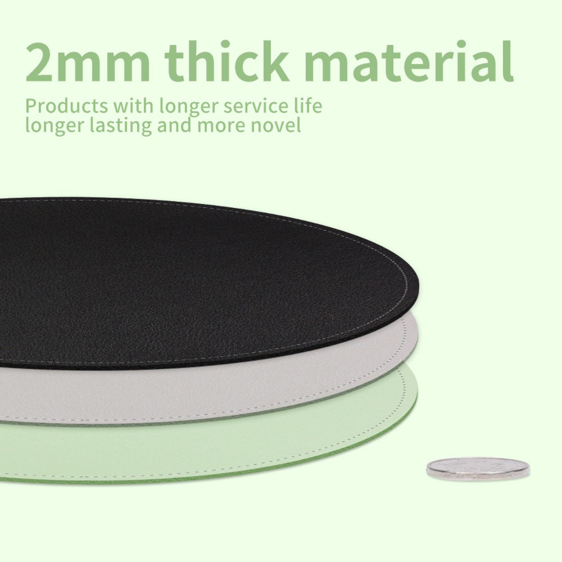 GOOJODOQ Mouse Pad Solid Color Single Side Non-slip Durable Wear ...