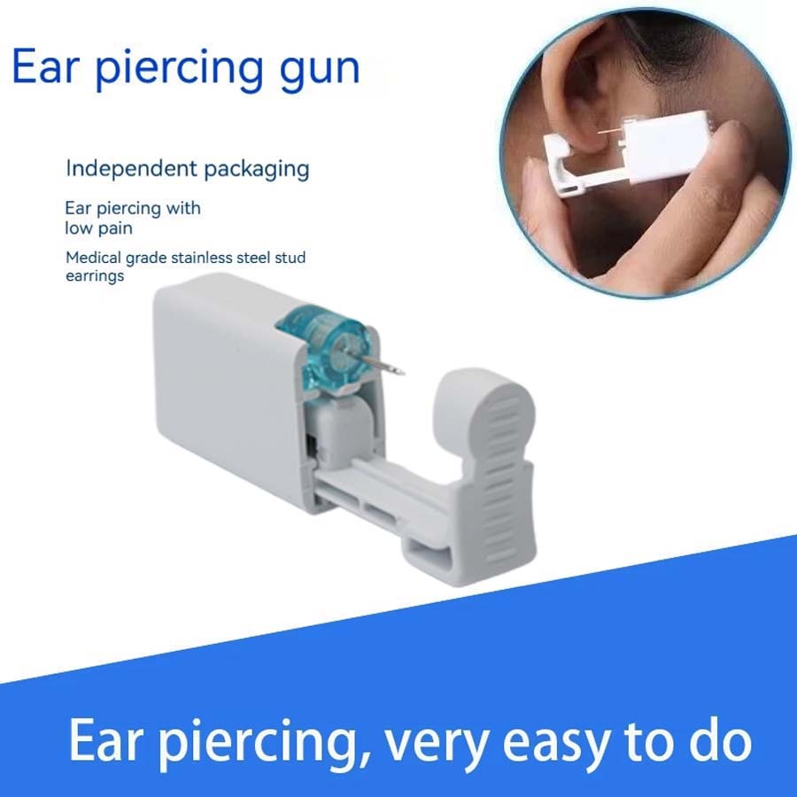 8pcs Disposable Ear Piercing Gun with Built-in Stud Earrings-Safe Ear ...