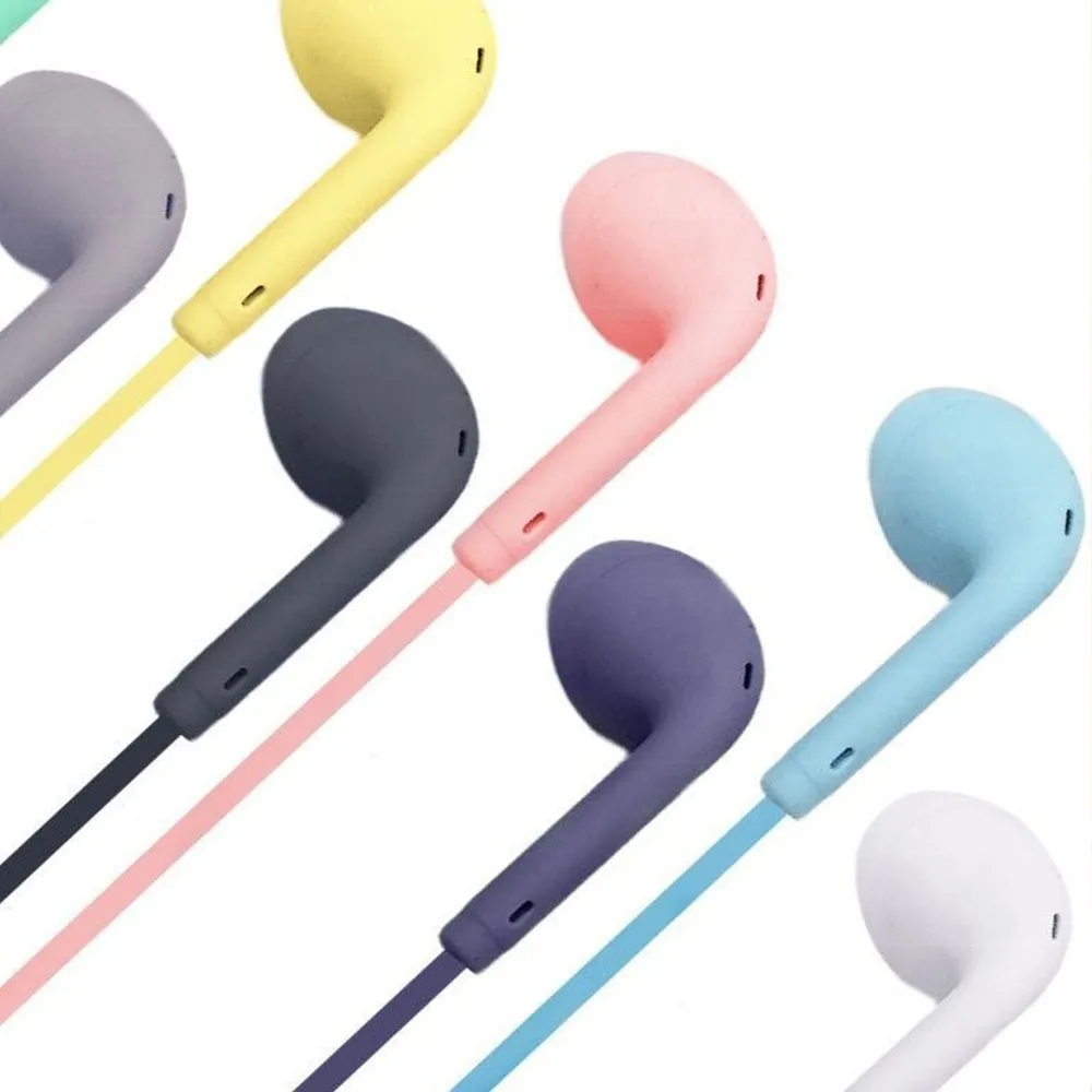 Macaron 3.5mm Wired Earbuds Colorful Noise Reduction Earphones Cartoon ...