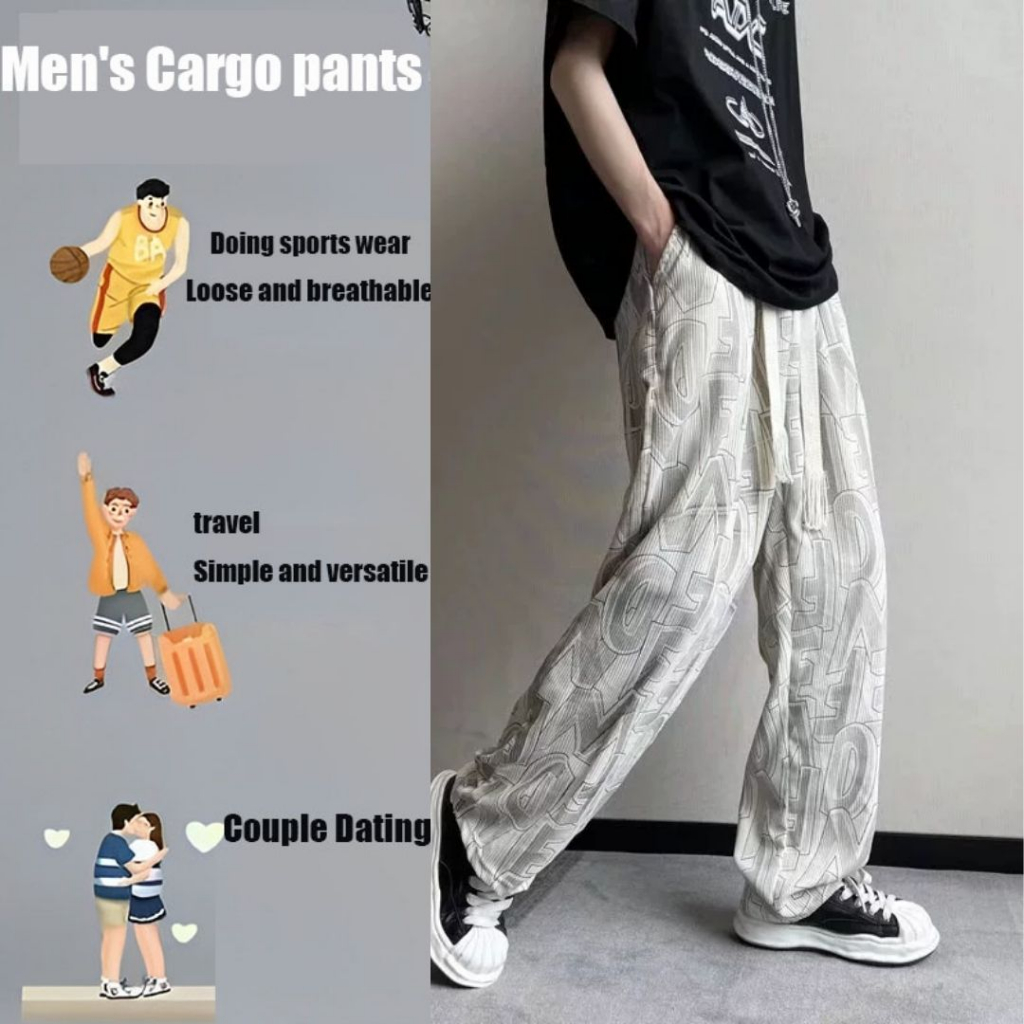 Guuka High Quality Corduroy Pants for Men Korean Baggy Straight Cut ...