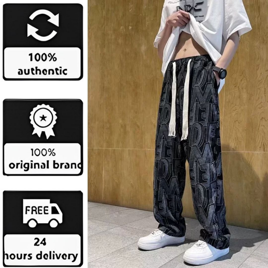 Guuka High Quality Corduroy Pants for Men Korean Baggy Straight Cut ...
