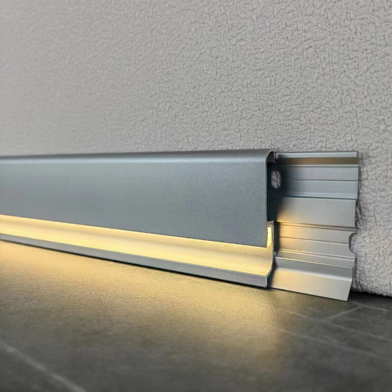 Light-emitting aluminum alloy baseboard with LED lights, floor corner ...