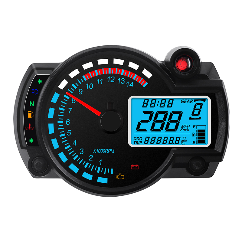 【with sensor】NEW 7 Colors Motorcycle LCD Digital Gauge RX2N ATV ...