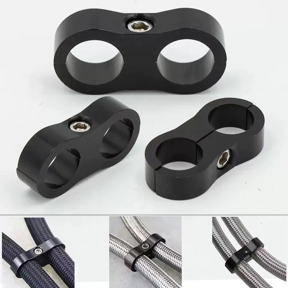 ZLWR Motorcycle double hole oil pipe clamp, brake line lock 2 bolts ...