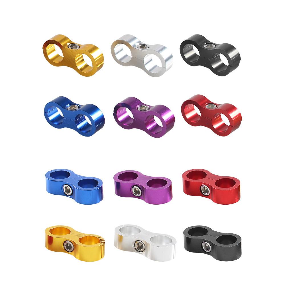 ZLWR Motorcycle double hole oil pipe clamp, brake line lock 2 bolts ...
