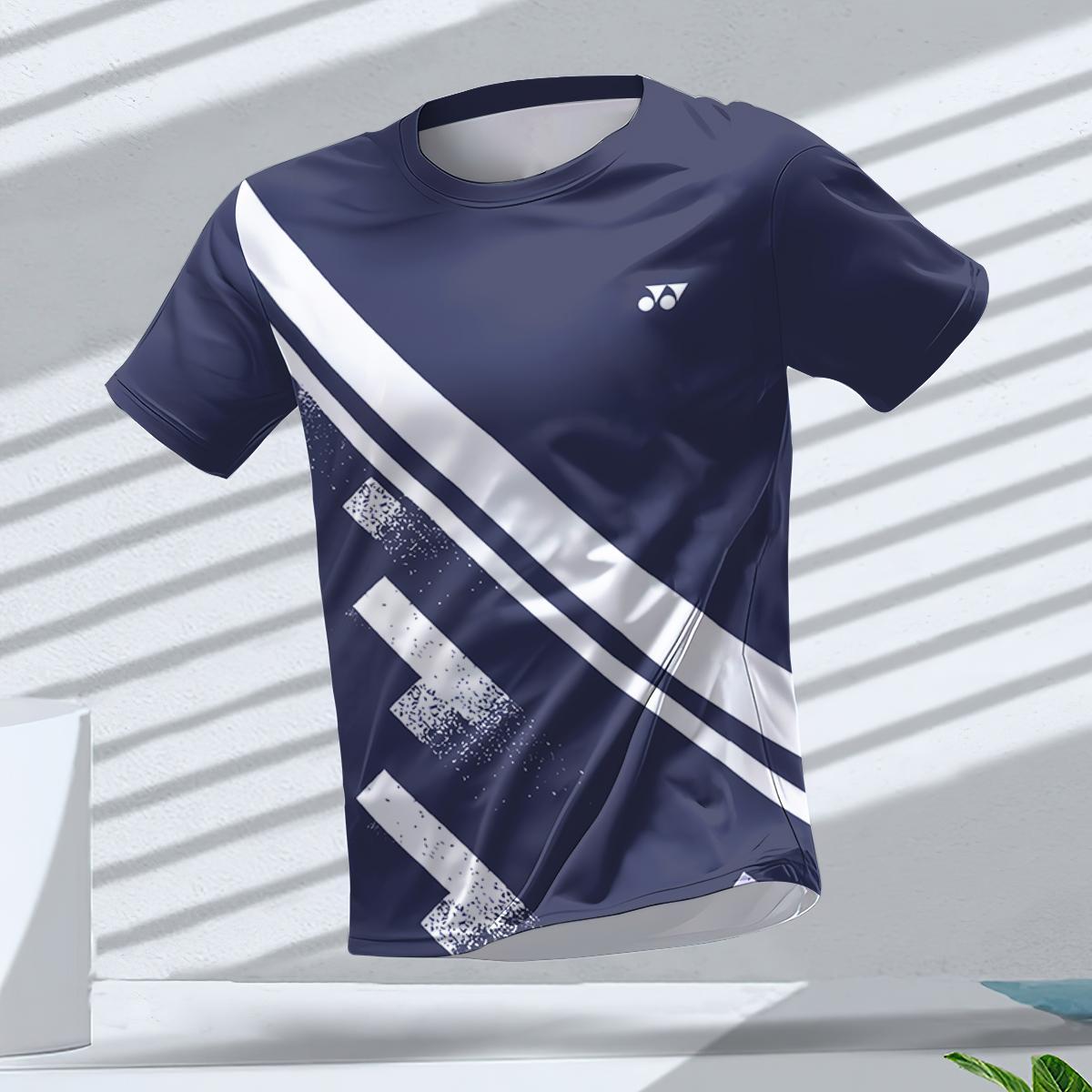 2025 Men's Women's Printed Sports T-Shirt Short Sleeve Badminton Quick ...