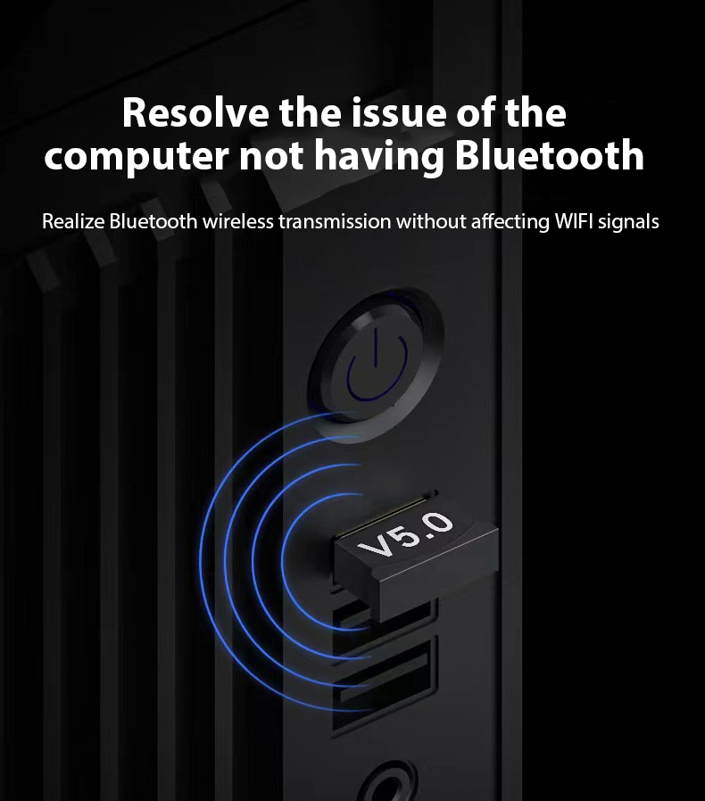 WiFi USB Adapter Wireless Bluetooth5.0 Audio Receiver For Desktop ...