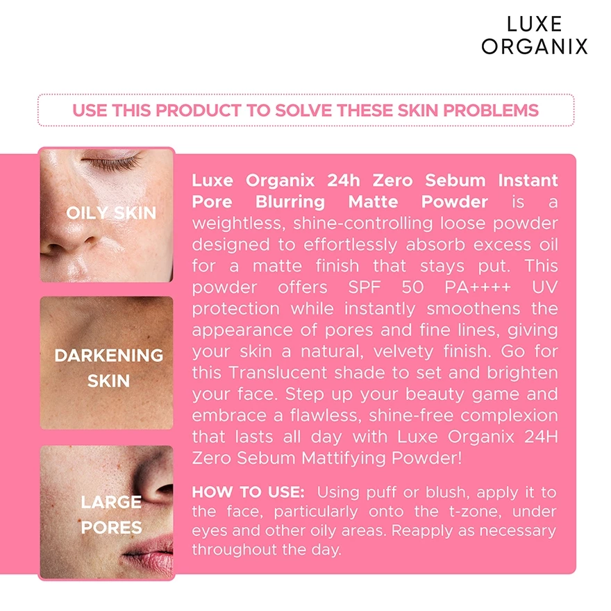 LUXE ORGANIX 24H Zero Sebum Instant Pore Blurring Weightless Matte ...