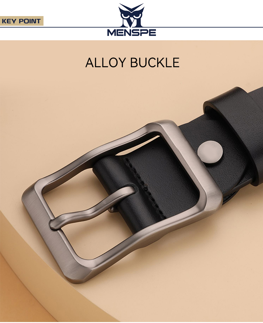 MENSPE Fashion Retro Men Belt Smooth Second-layer Cowhide Belt ...