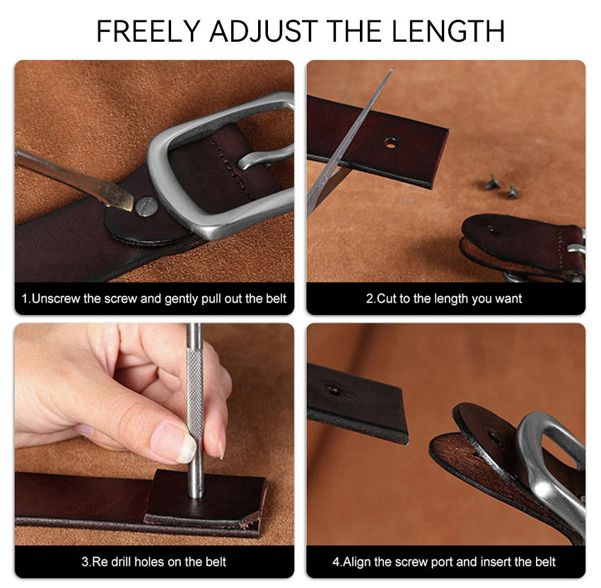 MENSPE Fashion Retro Men Belt Smooth Second-layer Cowhide Belt ...