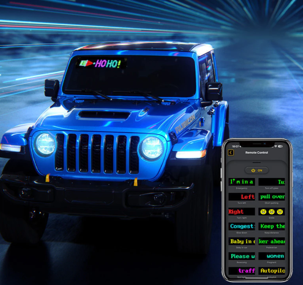 Multilingual APP Programmable DIY Scrolling Advertising Sign LED Car ...