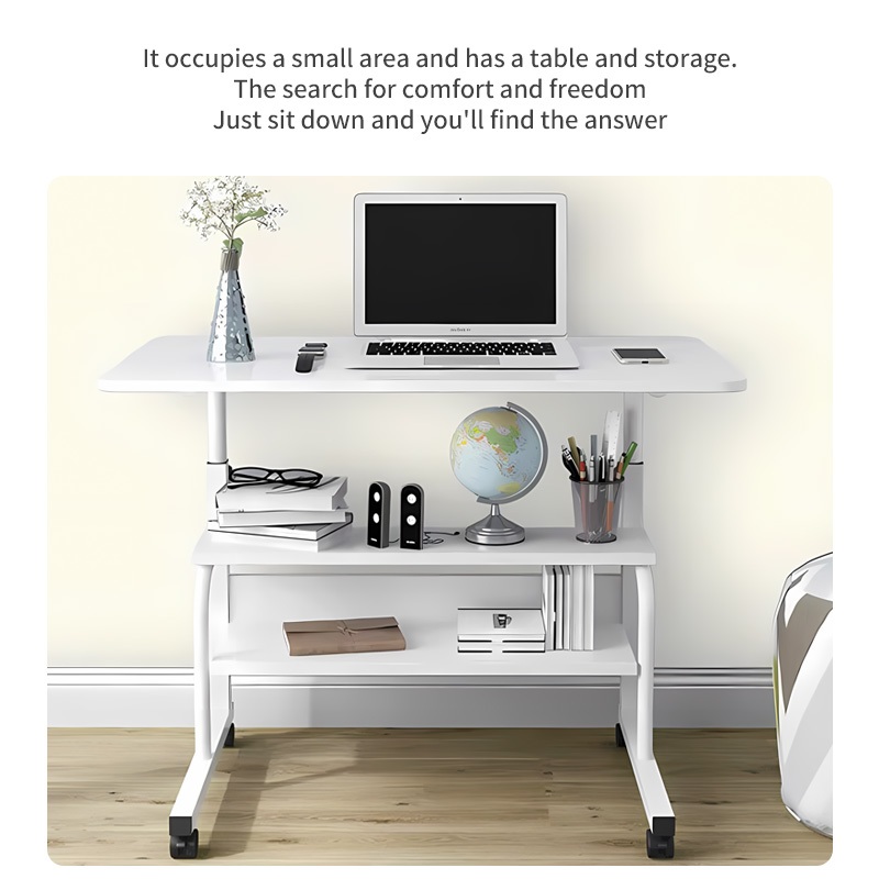 ⭐Elevatable Computer Table Bedside Laptop Desk With Wheels Study Desk ...