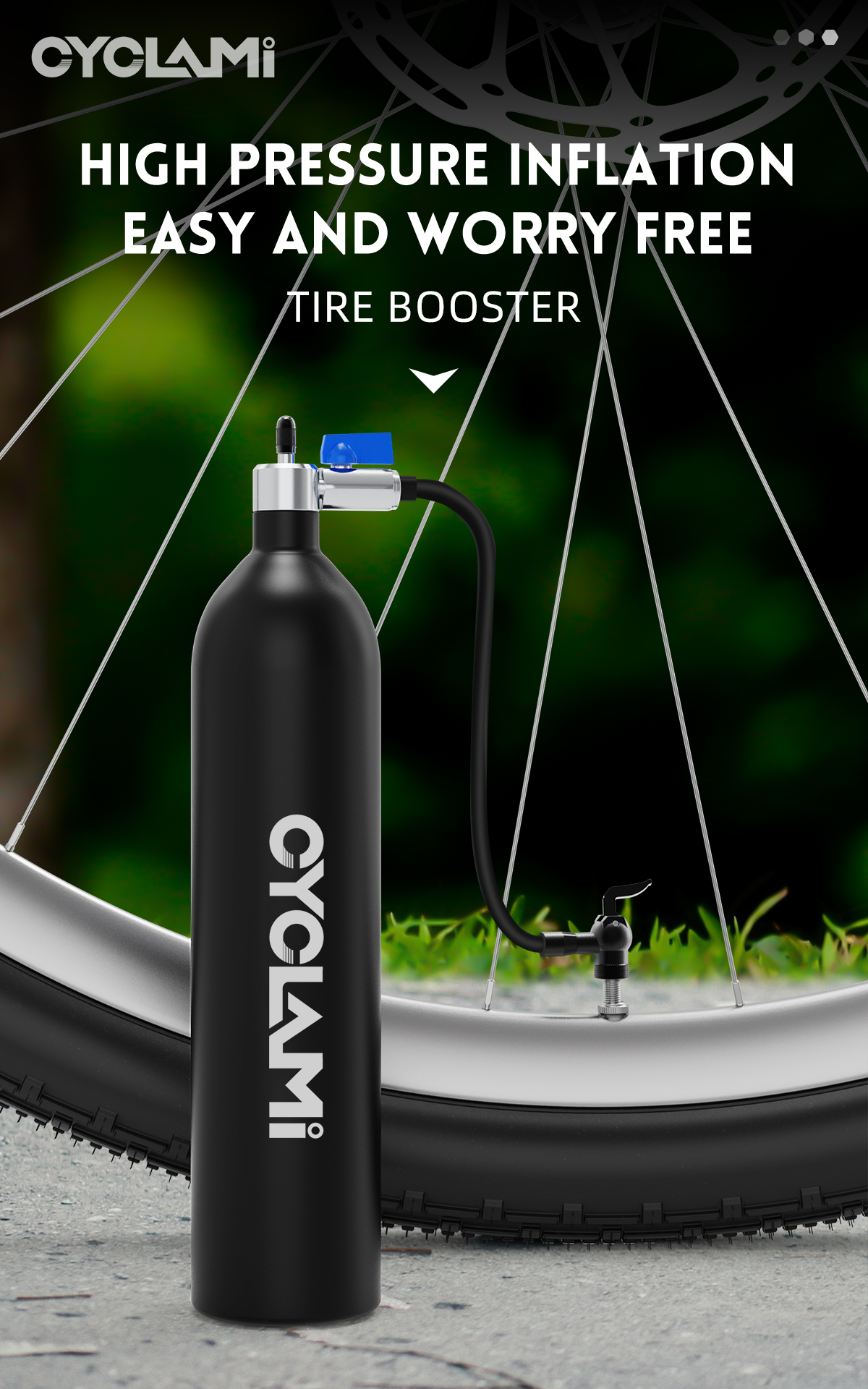 CYCLAMI 1.3L Aluminum Alloy MTB Road Inflator Tyre Air bottle Tire ...